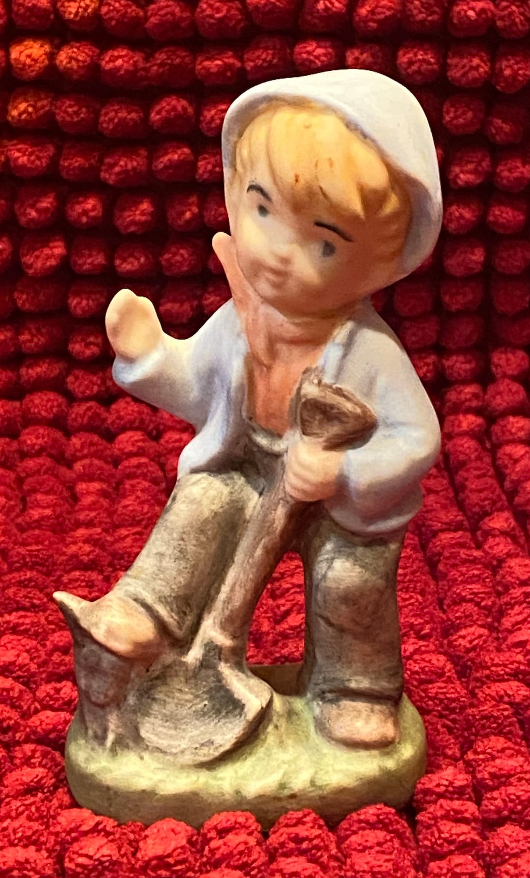 Vintage Little Boy Figurine, 3-3/4 Tall, Child With a Shovel, Ceramic ...