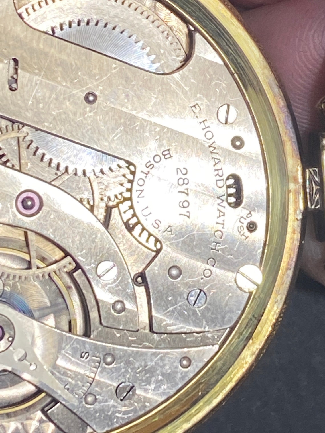 Vintage E. Howard Watch Co. Pocket Watch, Beautiful, Open Face, 17 ...