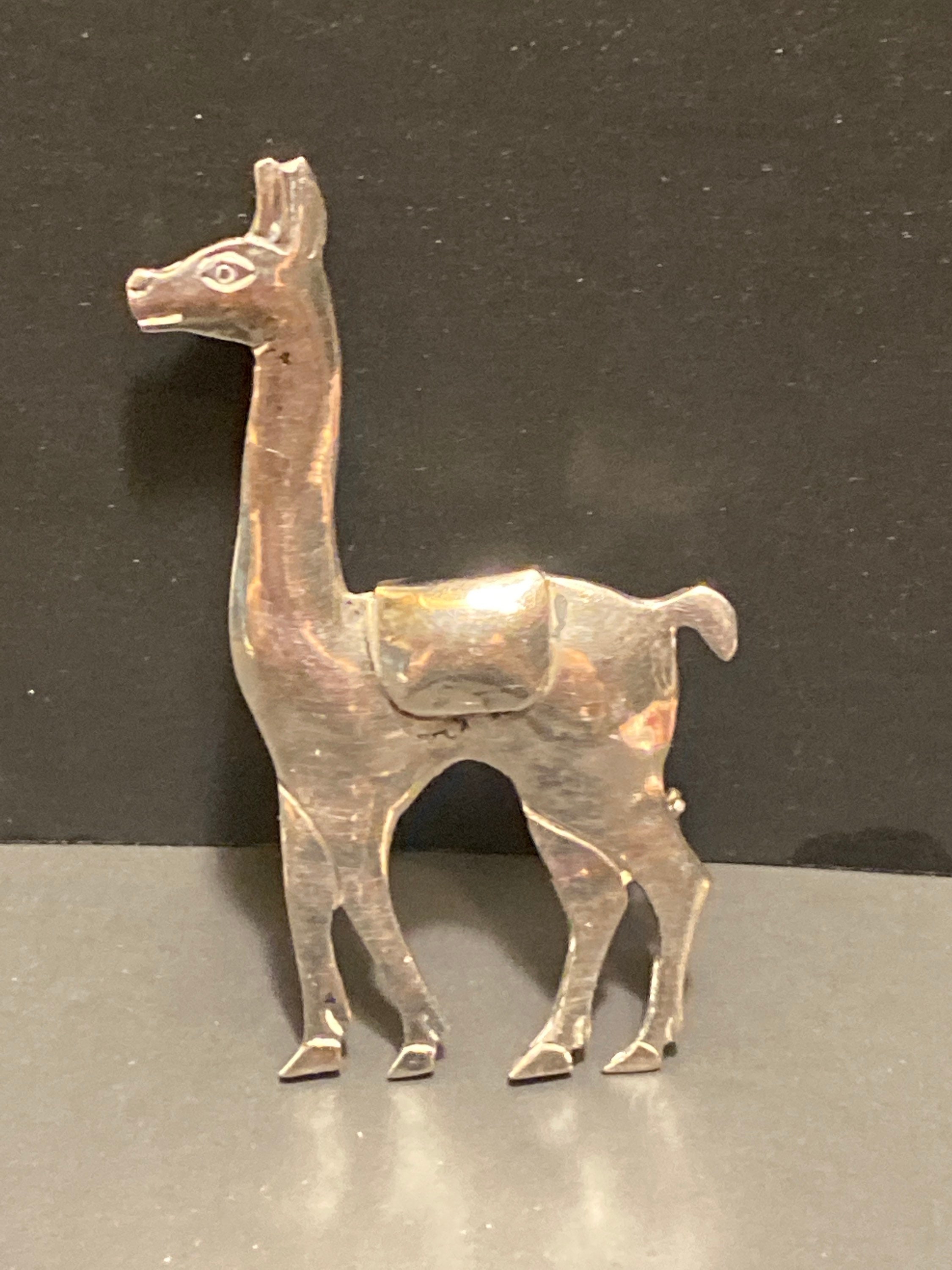 Vintage 1950s Sterling Silver Peruvian Llama Brooch Signed | Etsy