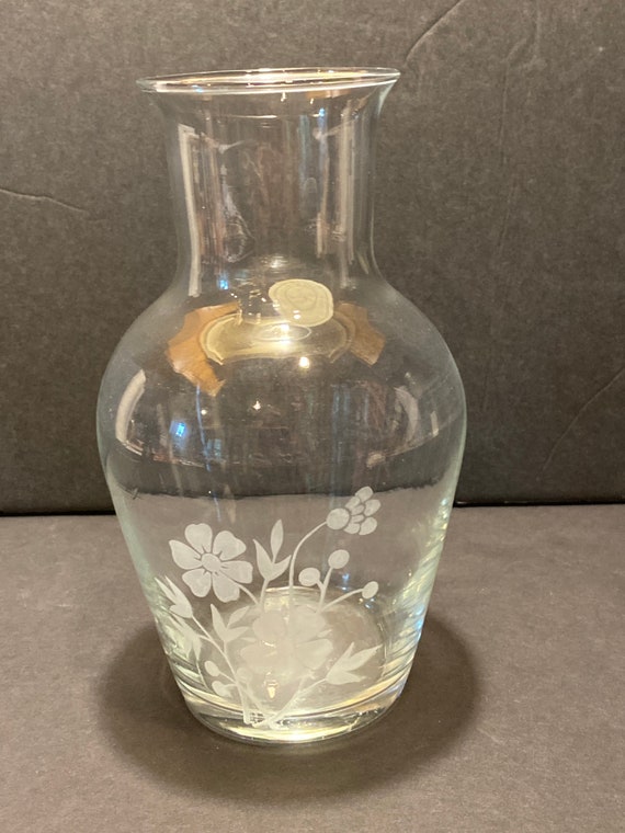 Vintage Made in Turkey Crystal Glass Etched Vase 6-1/2 - Etsy
