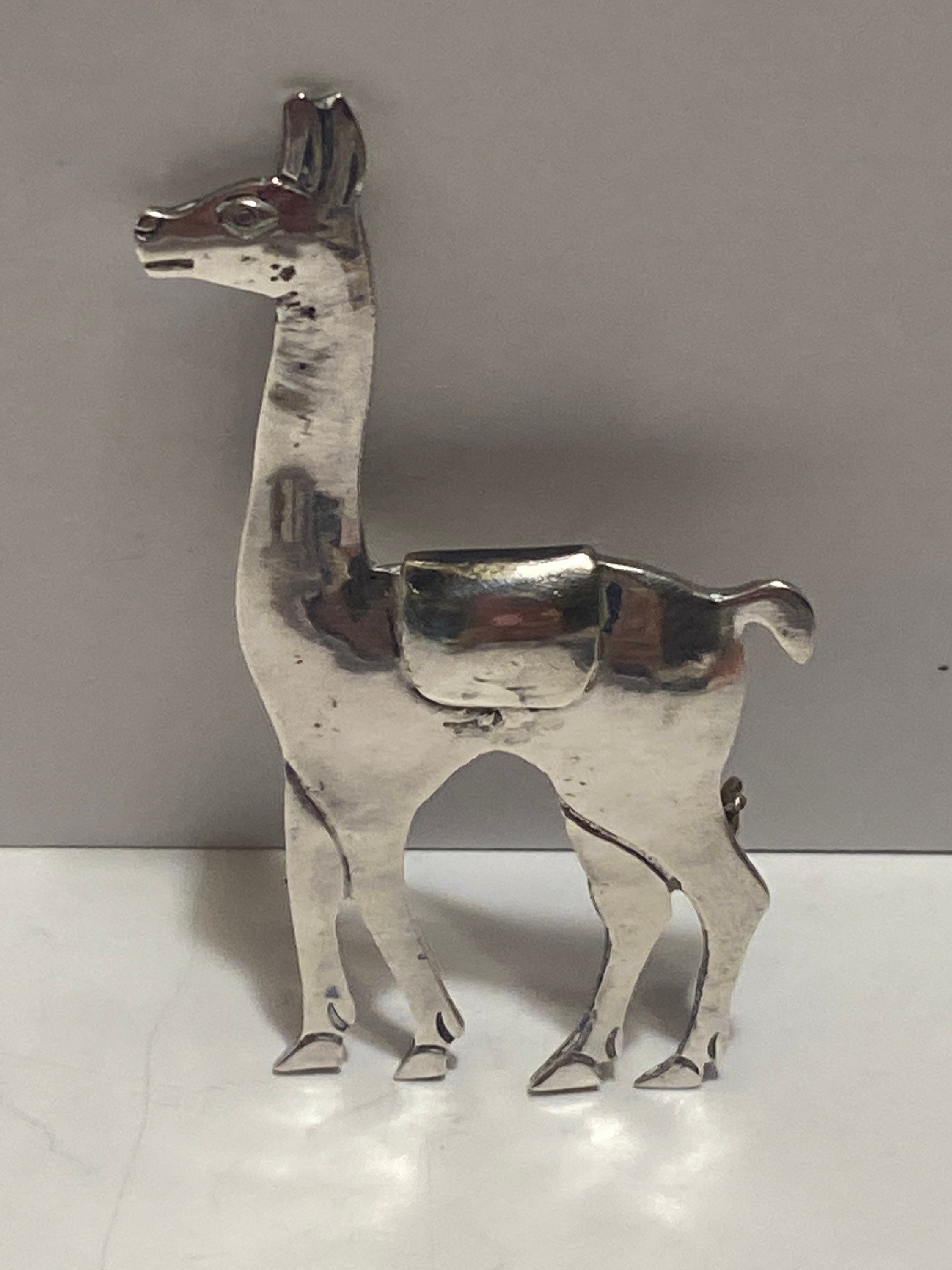Vintage 1950s Sterling Silver Peruvian Llama Brooch Signed | Etsy