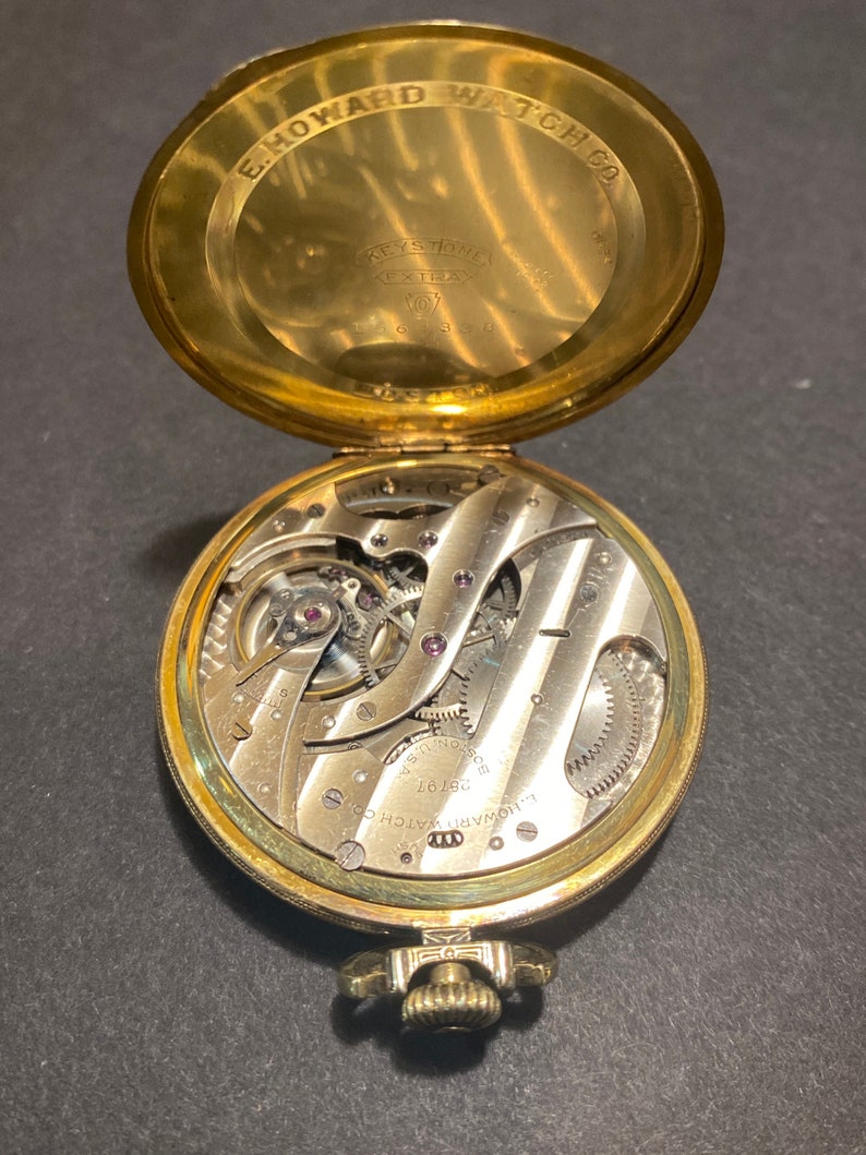 Vintage E. Howard Watch Co. Pocket Watch, Beautiful, Open Face, 17 ...