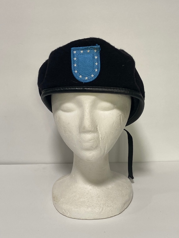Vintage US Made Black Army Garrison Collection Wool H… - Gem