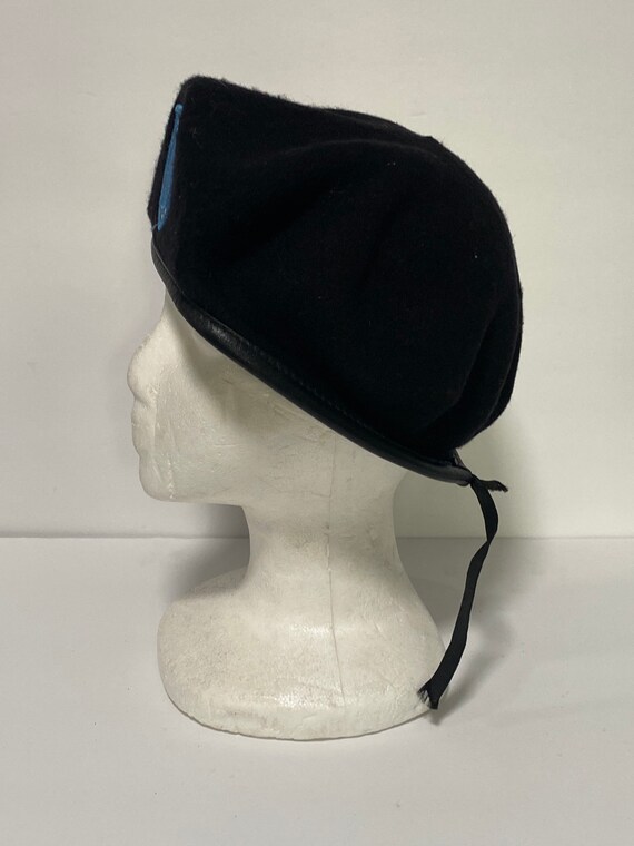 Vintage US Made Black Army Garrison Collection Wool H… - Gem