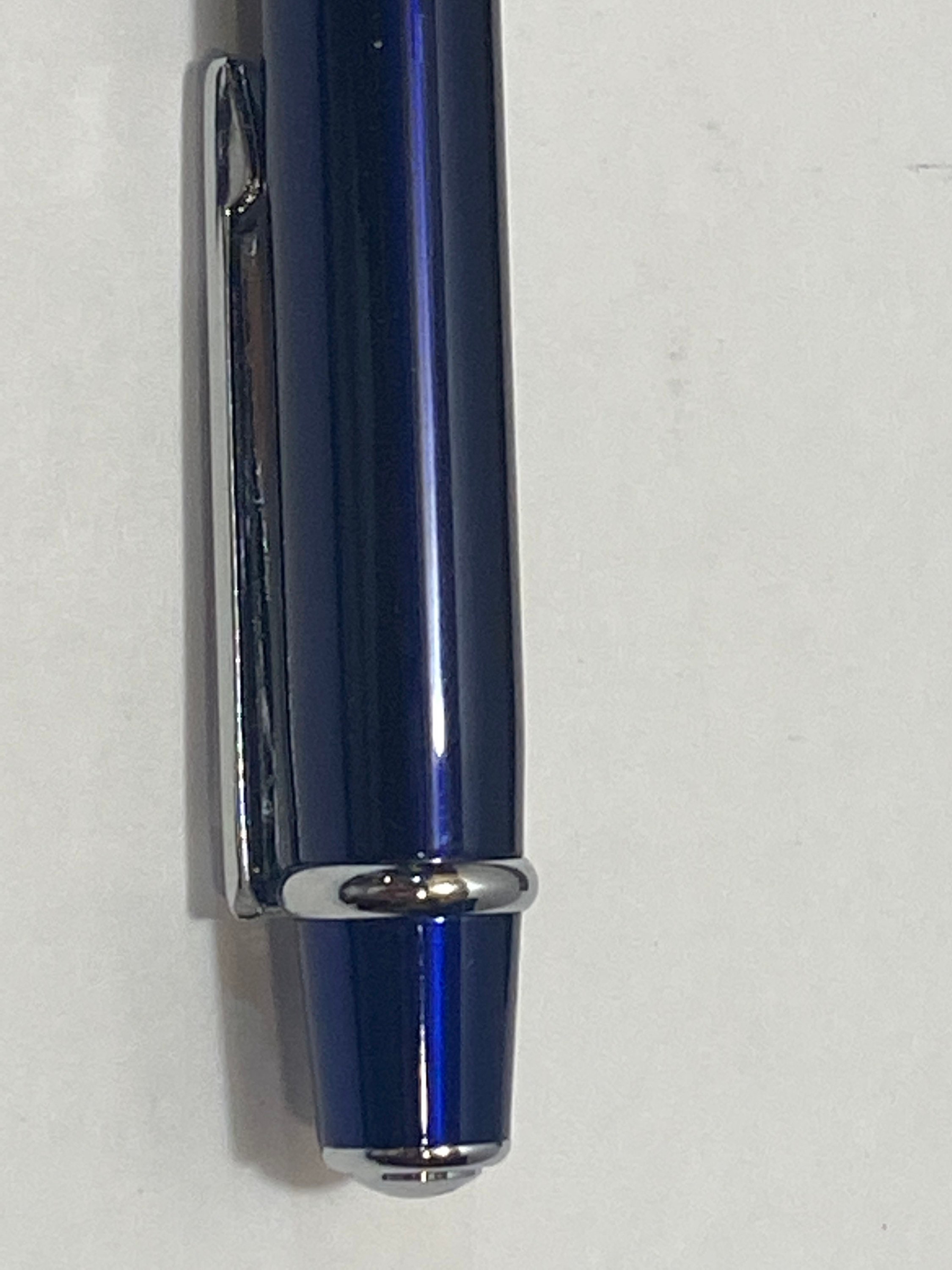 Vintage Bill Blass Blue Chrome Ballpoint Pen - Original Box - Etsy