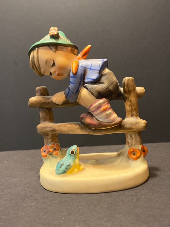 Vintage Hummel Goebel retreat to Safety Boy Climbing up Fence to Get Away From Frog TMK 4 Antique Collectible Figurine No Box Etsy Australia
