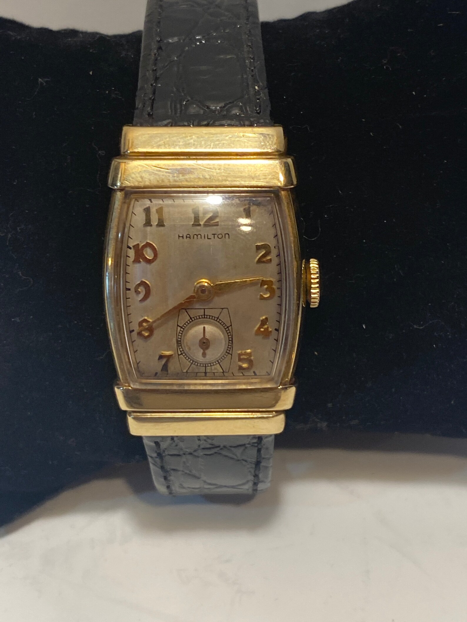 Vintage Hamilton Wrist Watch 10K Gold Filled Genuine Leather | Etsy