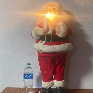 MUST SEE Rare Vintage Animated Santa Claus Holding a Candle That Lights ...