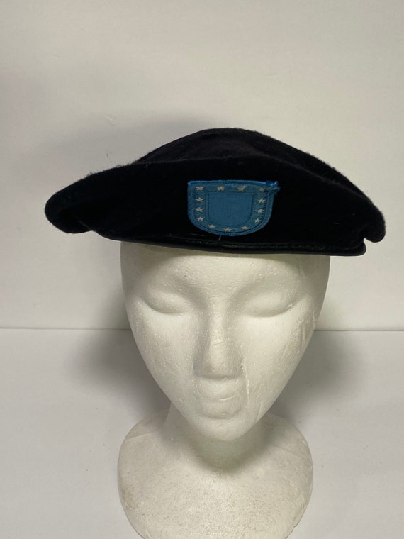 Vintage US Made Black Army Garrison Collection Wool H… - Gem