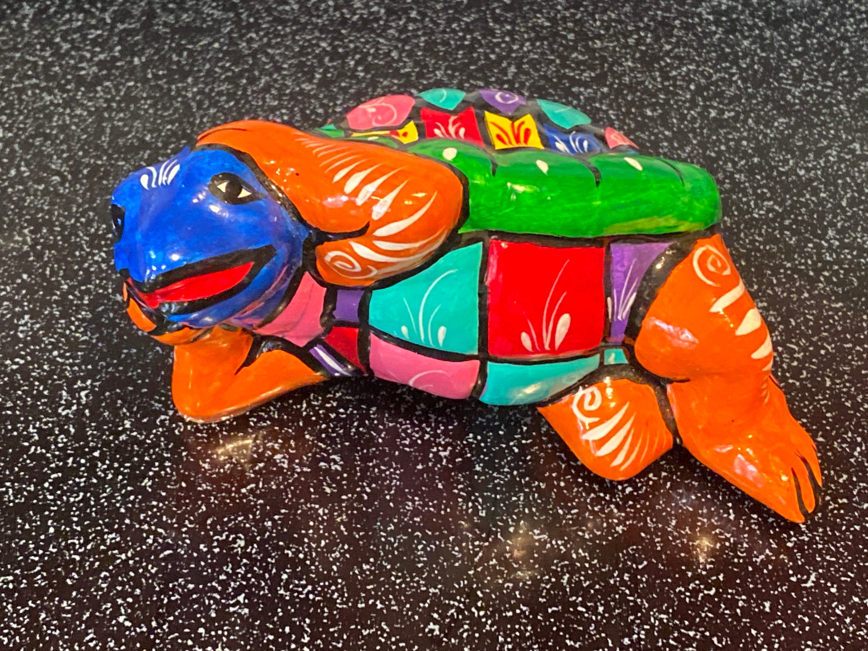 Adorable Brightly Colored Hand Painted Ceramic Turtle | Etsy