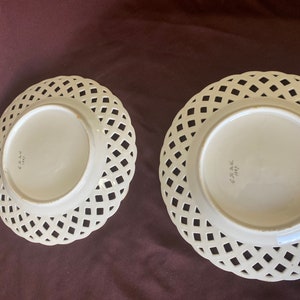 Rare Pair of 1887 Porcelain Cabinet Plates, Signed Antique, Lattice ...