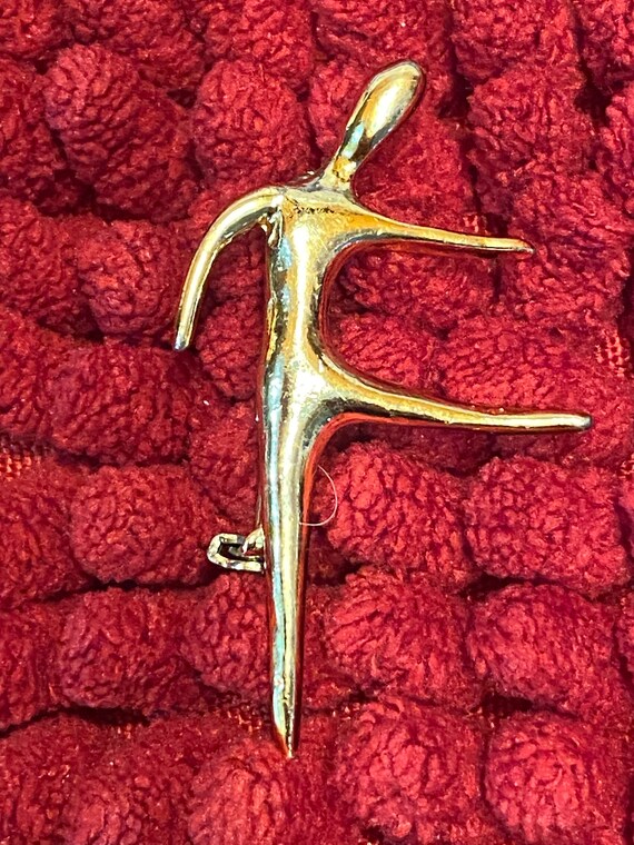 Vintage Goldtone Stick Figure, Dancer or Ballerina Br… - Gem