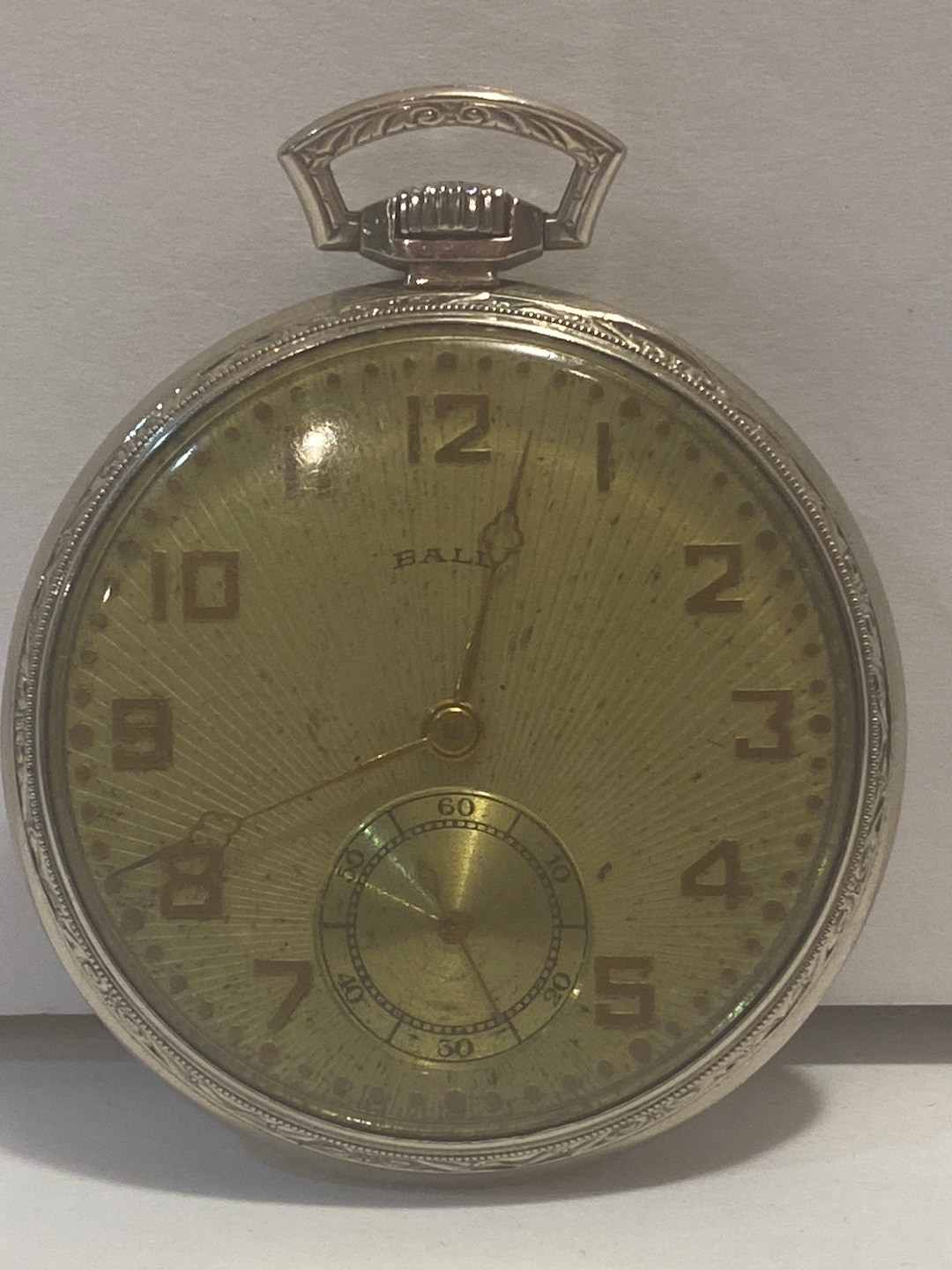 Vintage Ball Watch Co 14K Gold Filled Pocket Watch, Works Great, Open ...