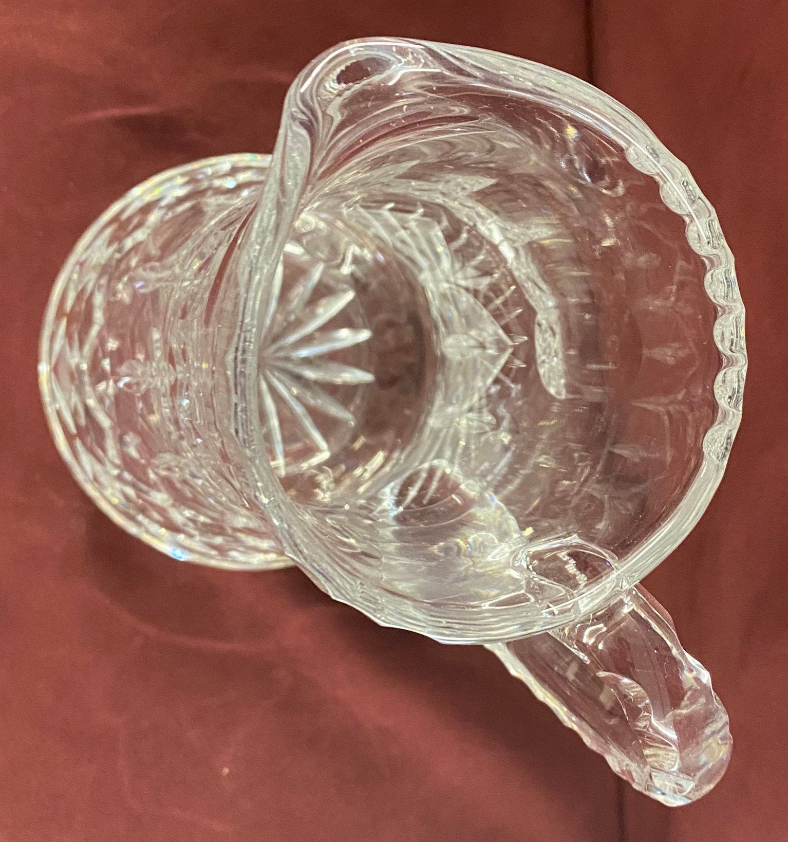 Vintage Very Heavy Pressed Glass Pattern Diamond Cut Crystal | Etsy