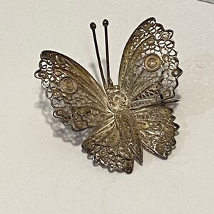 Vintage Sterling Silver Peru Butterfly Filigree Brooch or Pin, Gorgeous ...