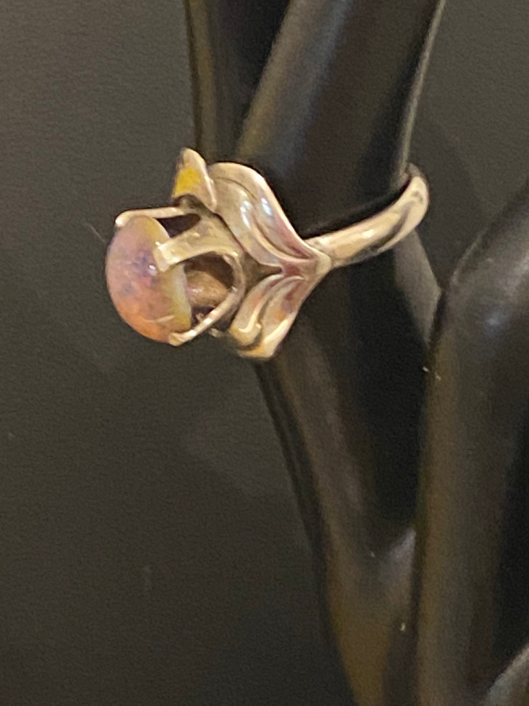 Midcentury Sterling Silver Mexican Opal Ring, Size 7.5, Lovely and ...