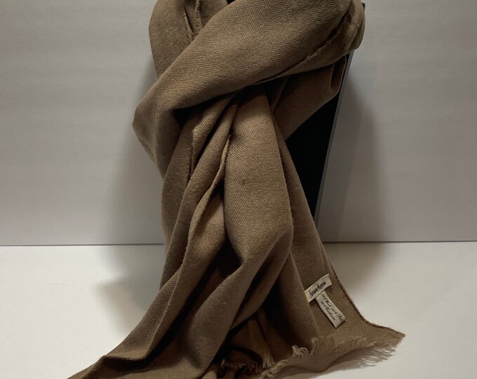 Vintage Neiman Marcus Scarf: Wool Silk Cashmere Blend, Light Brown - Etsy