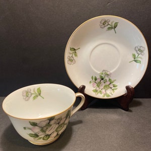 Vintage Puritan China "janet" Pattern Set of 12 Cups and Saucers, White ...
