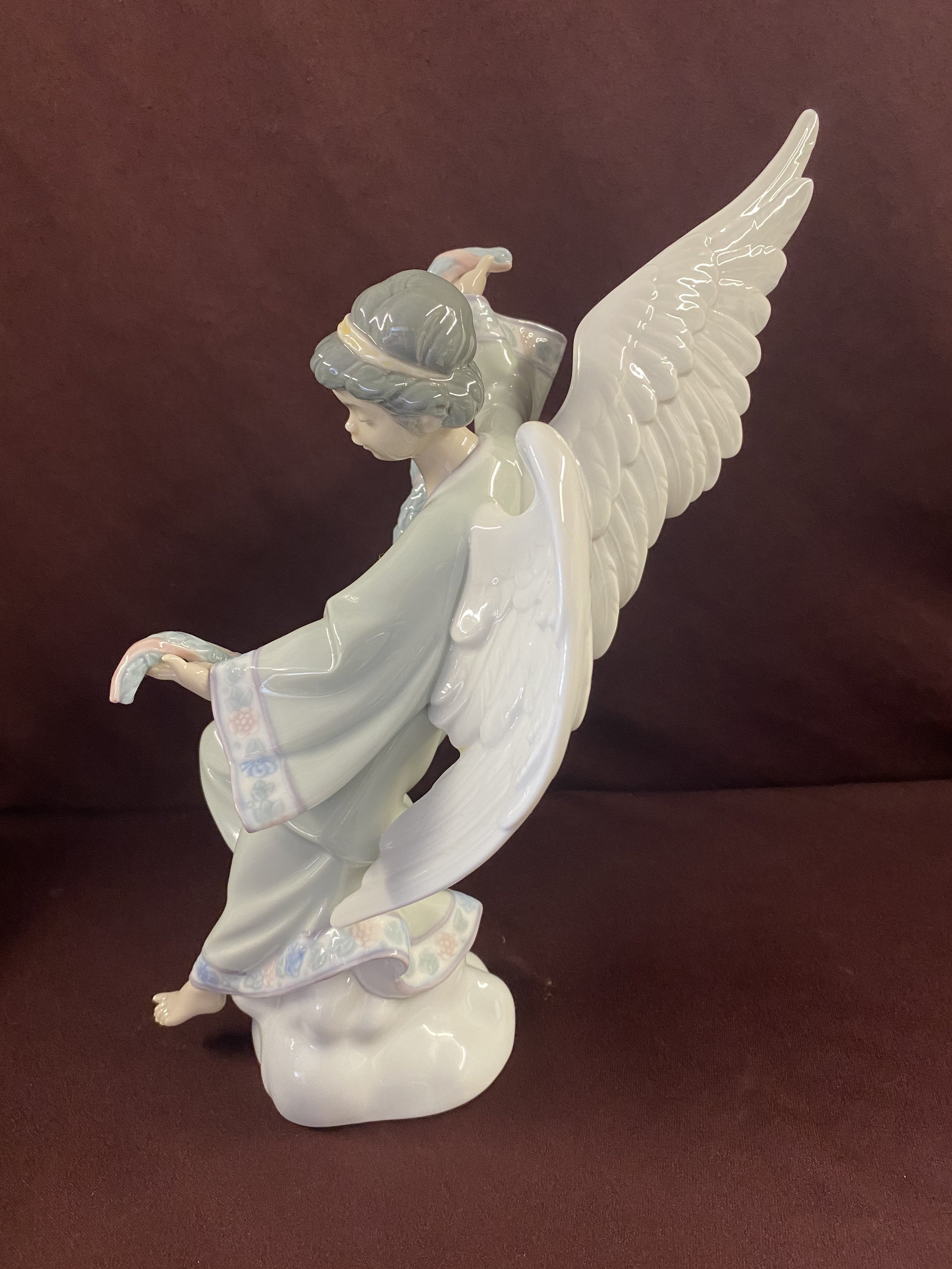 Vintage Rare Retired Lladro Angel With Garland | Etsy