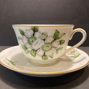 Vintage Puritan China "janet" Pattern Set of 12 Cups and Saucers, White ...