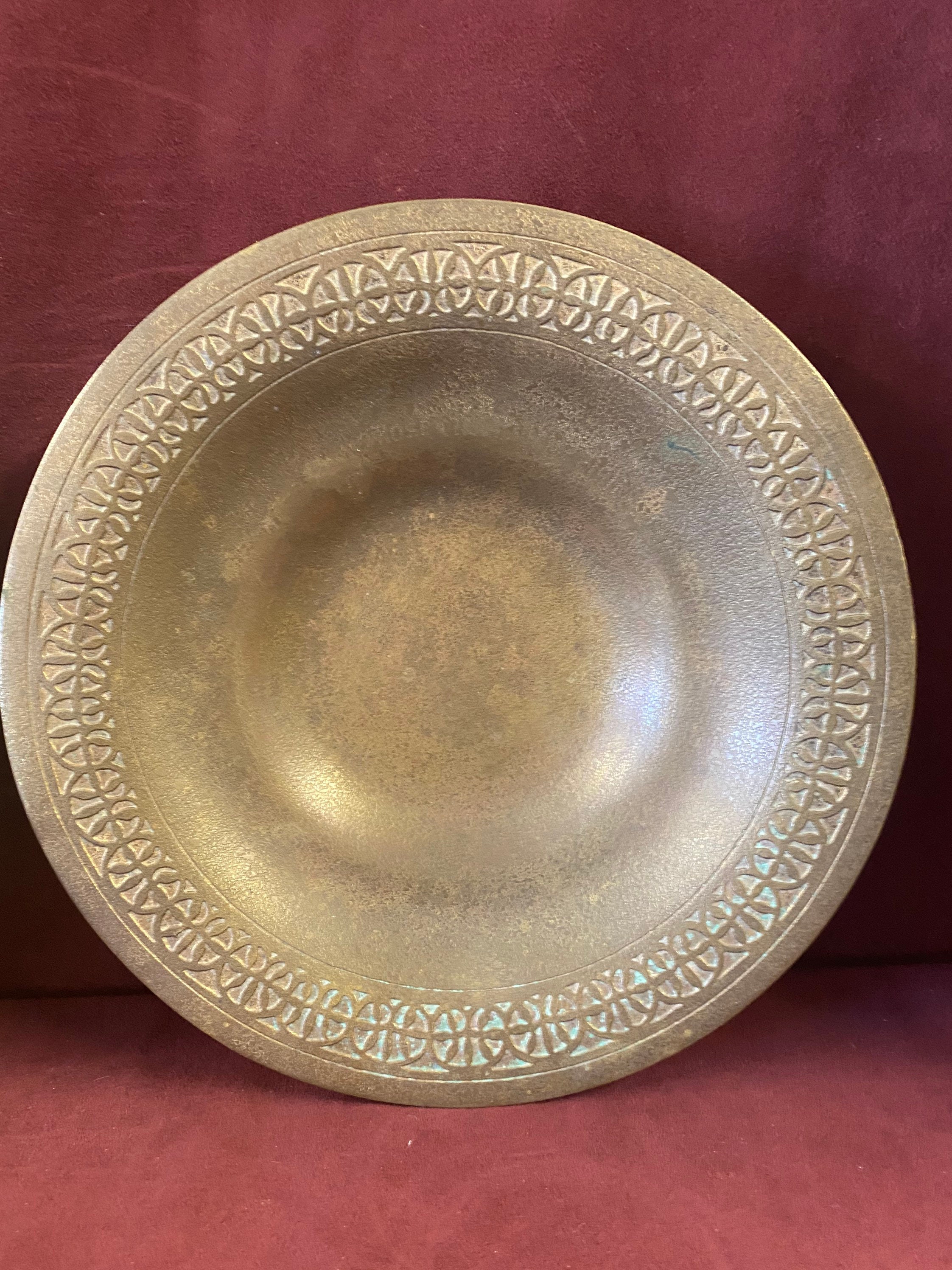 Vintage Bronze Tiffany Studios Plate Shallow Bowl 9 in | Etsy