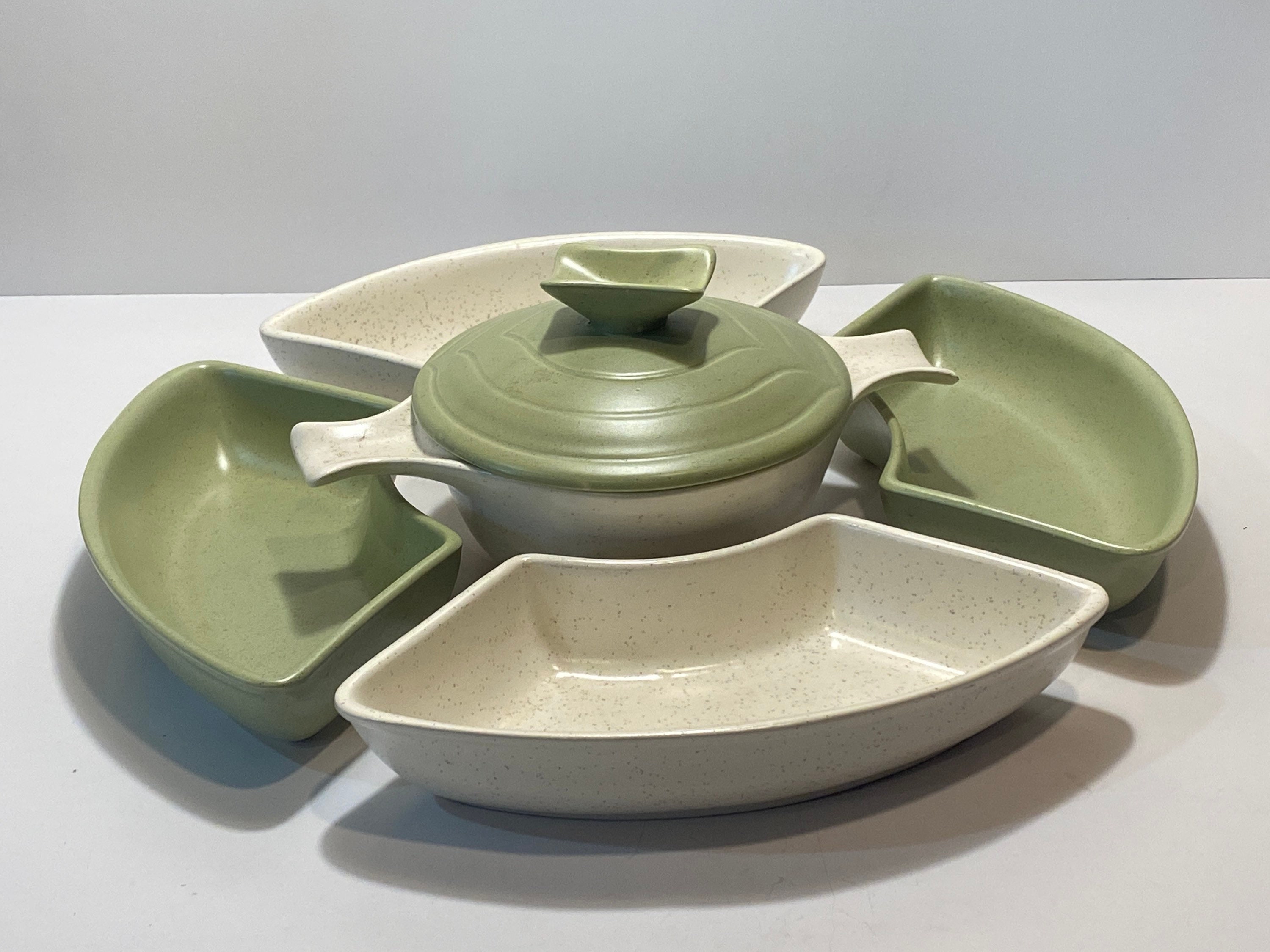 Vintage California Pottery USA 104 6 Piece Lazy Susan Set | Etsy