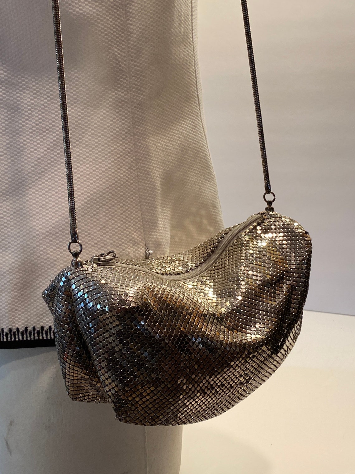 Vintage Lyrella Silver Metal Mesh Crossbody Purse, Sequin Style - Etsy