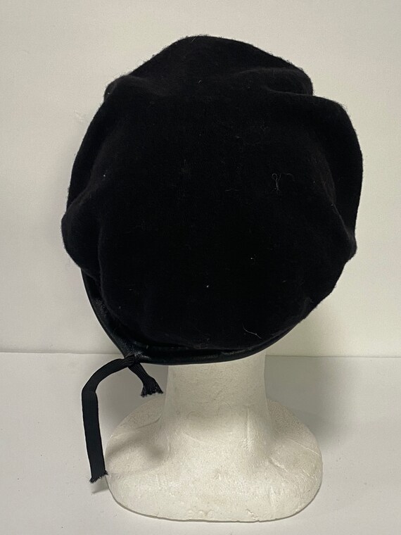 Vintage US Made Black Army Garrison Collection Wool H… - Gem