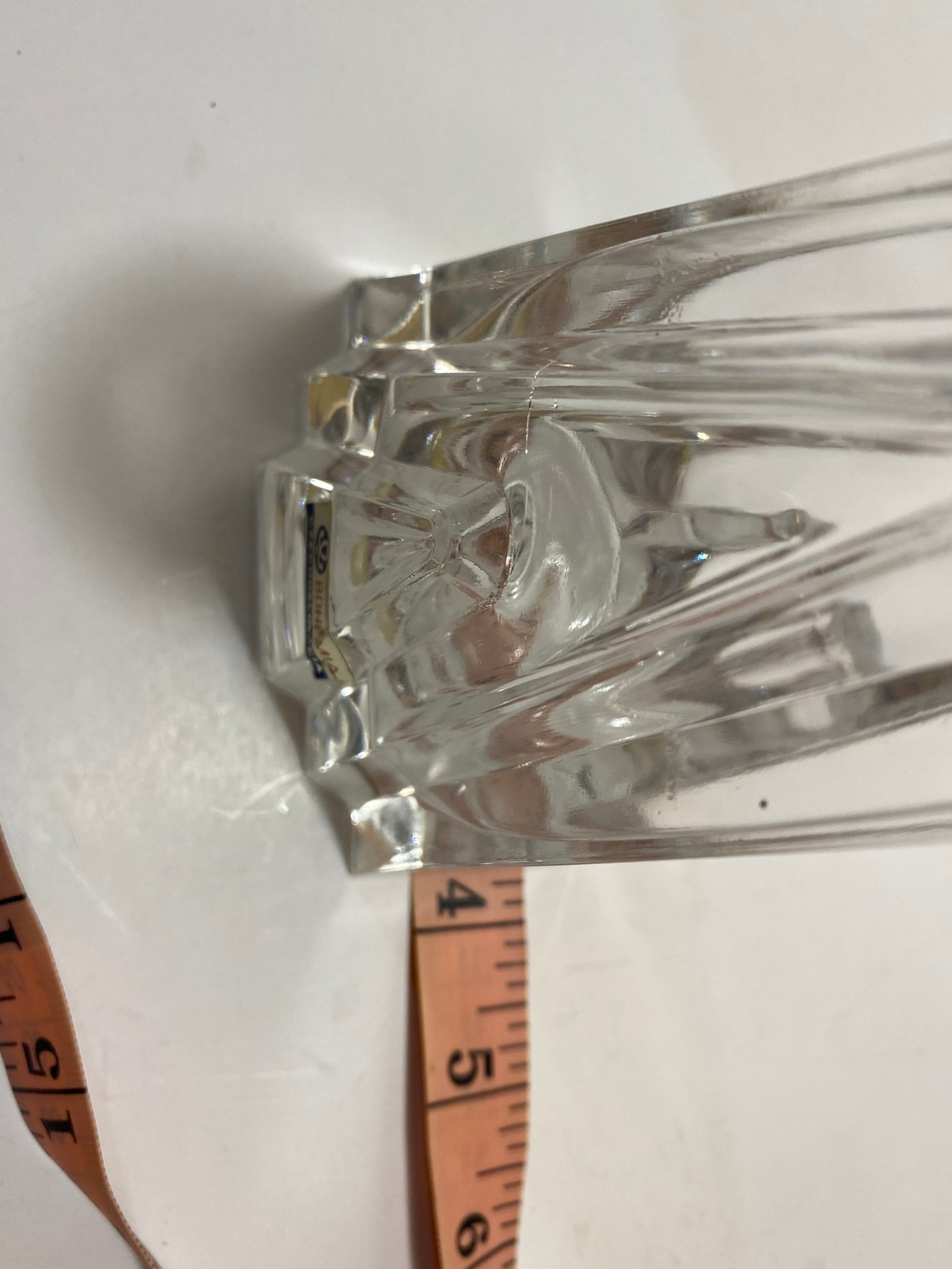 Vintage Bohemia Czechoslovakia Crystal Glass Vase Unique | Etsy