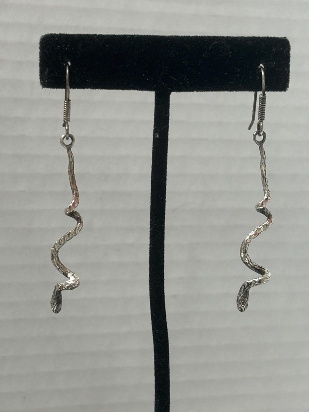 Unique Sterling Silver Snake Bite or Serpent Drop/dangle Earrings ...