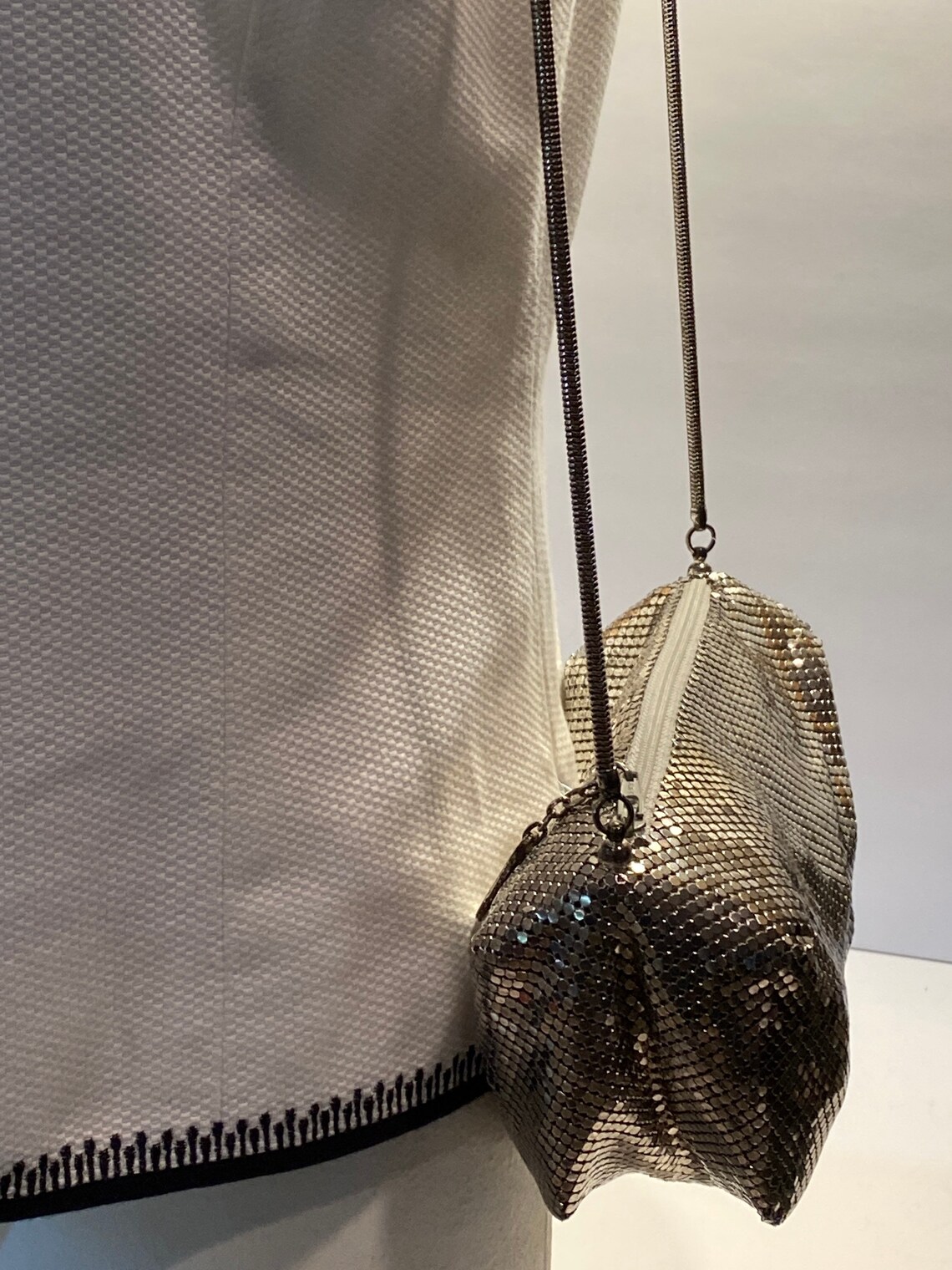 Vintage Lyrella Silver Metal Mesh Crossbody Purse, Sequin Style - Etsy