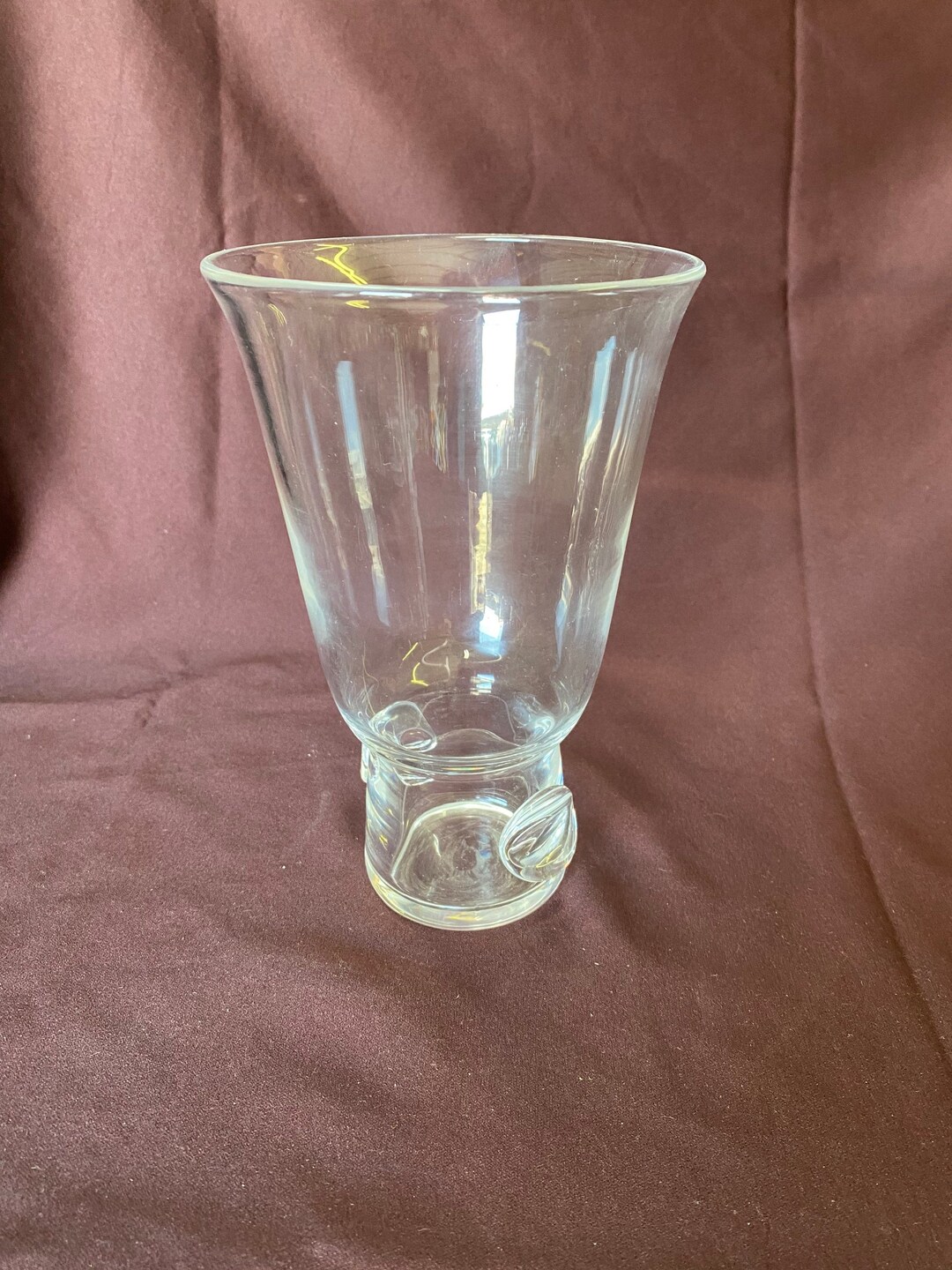 Signed Steuben Art Glass Vase, Clear With Flared Rim, 7-1/2 in Height ...