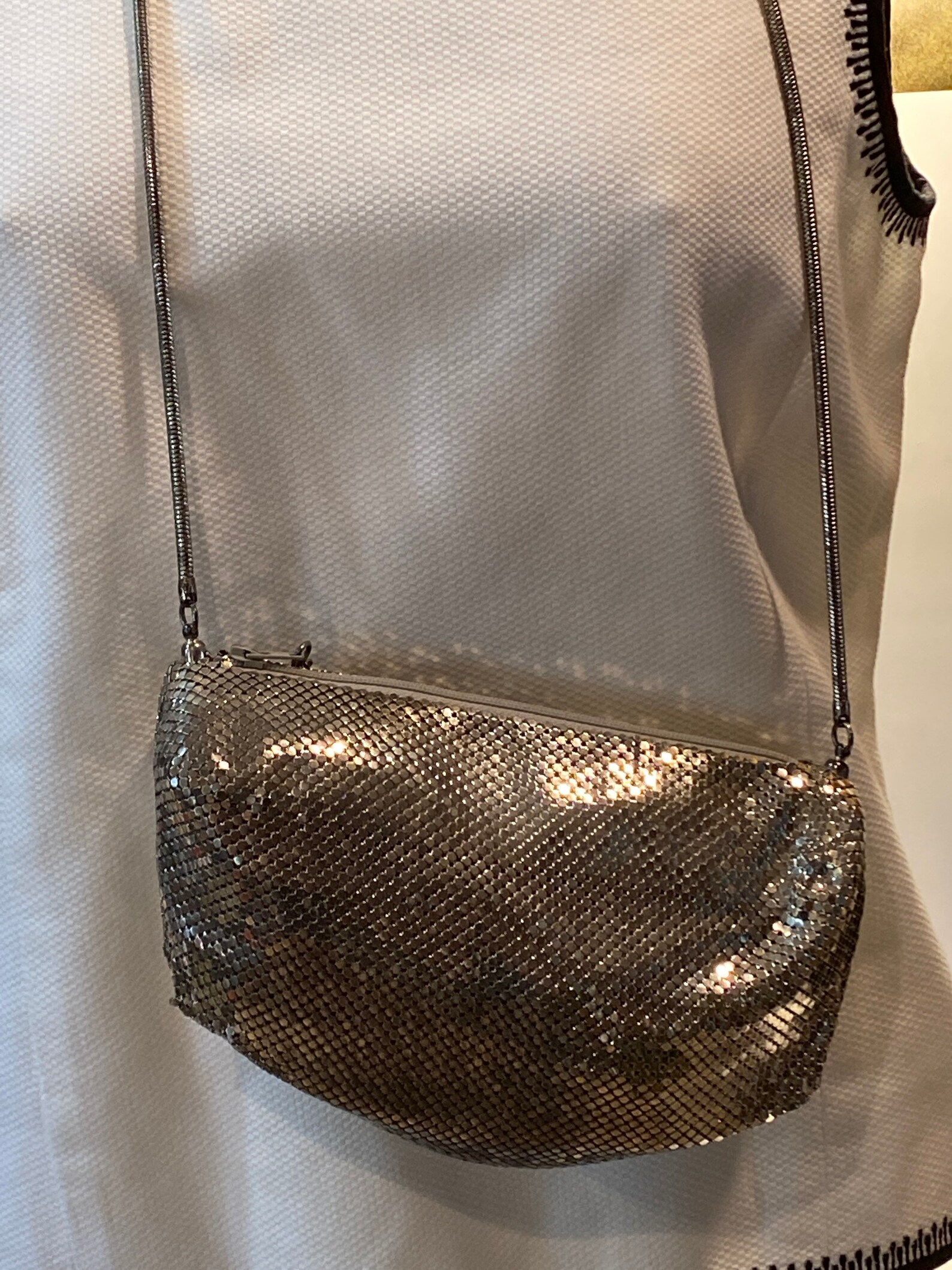 Vintage Lyrella Silver Metal Mesh Crossbody Purse, Sequin Style - Etsy