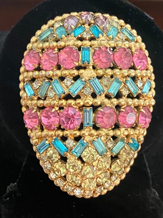 Vintage 1960s Napier Signed Easter Egg Rhinestone Brooch or | Etsy
