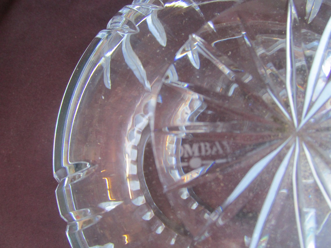 Marked Bombay Very Heavy Cut Crystal Glass Bowl Vase | Etsy