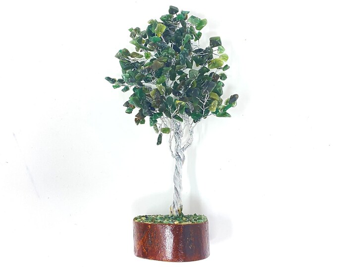 Green Jade Good Luck Crystal Tree. Love Crystal Tree of Life. Chakra ...