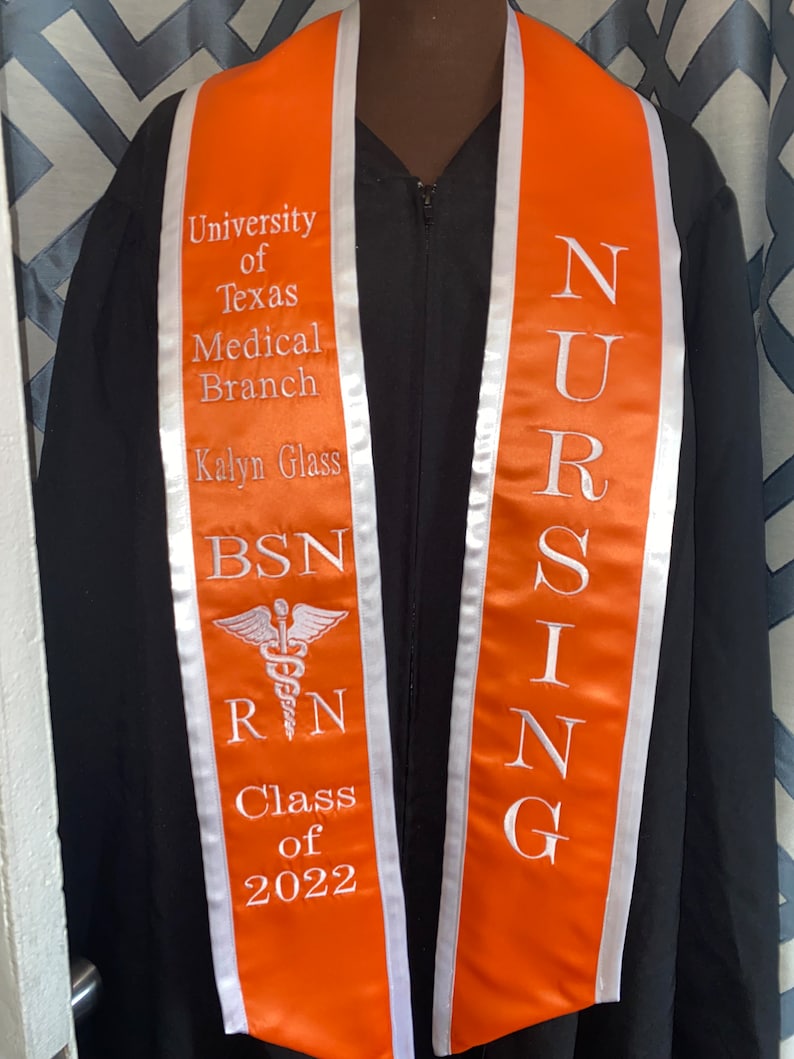NURSING Personalized Embroidery Graduation Stole With School Name - Etsy