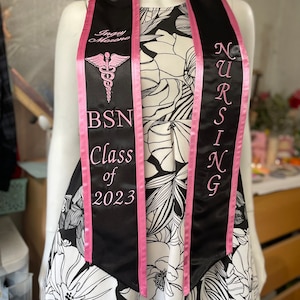 Nursing BSN Personalized Embroidery Graduation Stole - Etsy