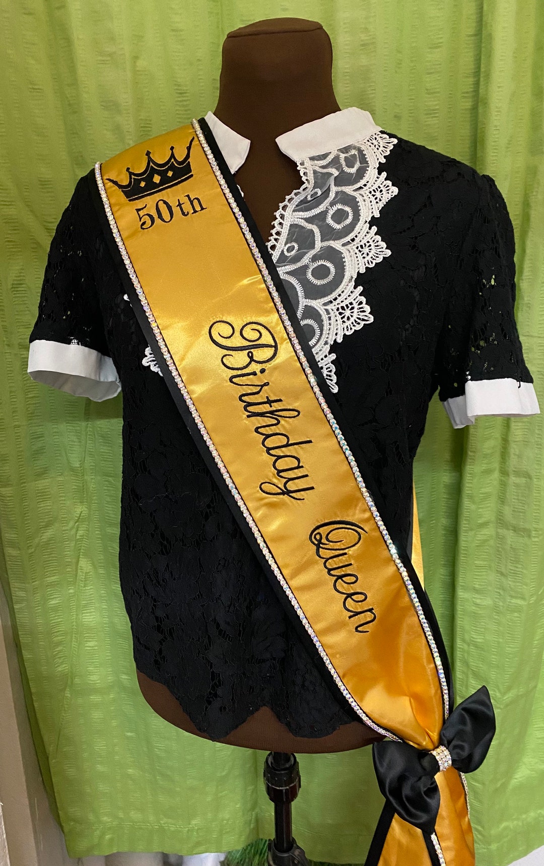 Birthday Queen Sash With Rhinestones Custom Embroidered - Etsy