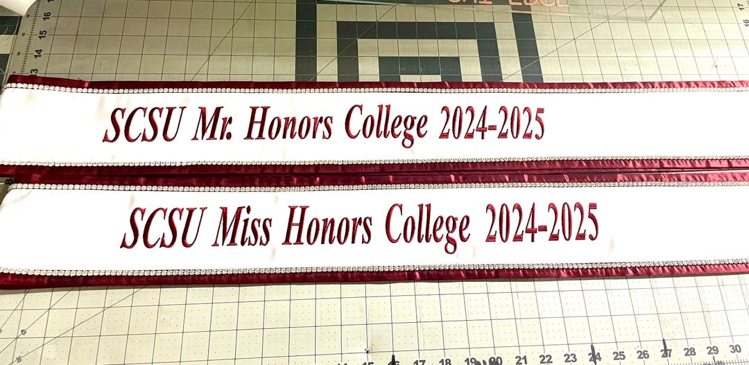College Honor Sashes With Rhinestone’s / Heavyweight Satin - Etsy