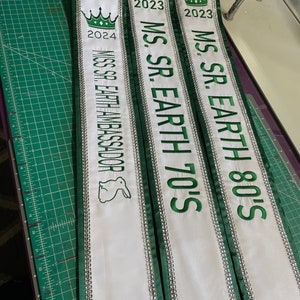 Pageant Sashes With Faux Silver Rhinestone’s /heavyweight Satin - Etsy