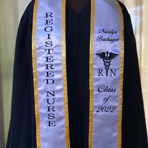 Registered Nurse Personalized Embroidery Graduation Chiseled Stole - Etsy