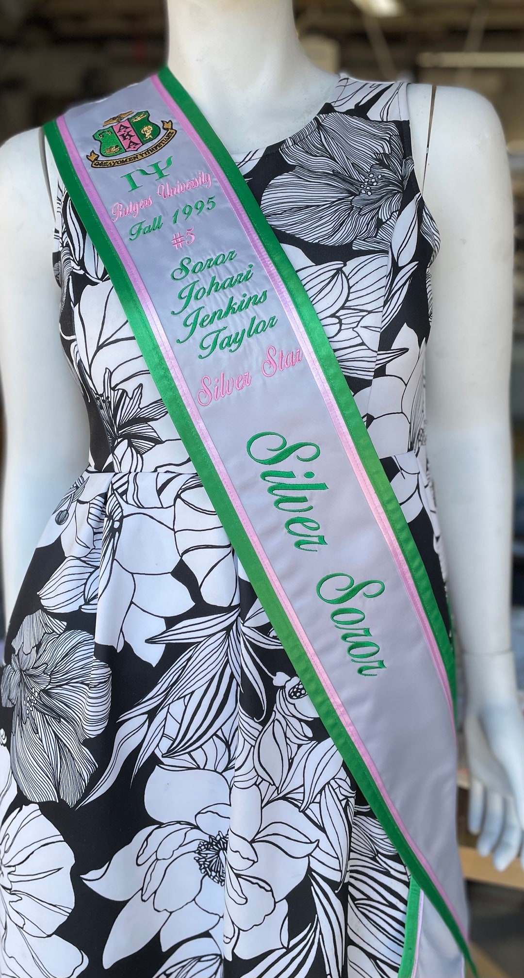 Silver Soror Sash With or Without Rhinestones - Etsy