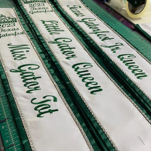 Custom Pageant Sashes With Rhinestone’s / Heavyweight Satin - Etsy