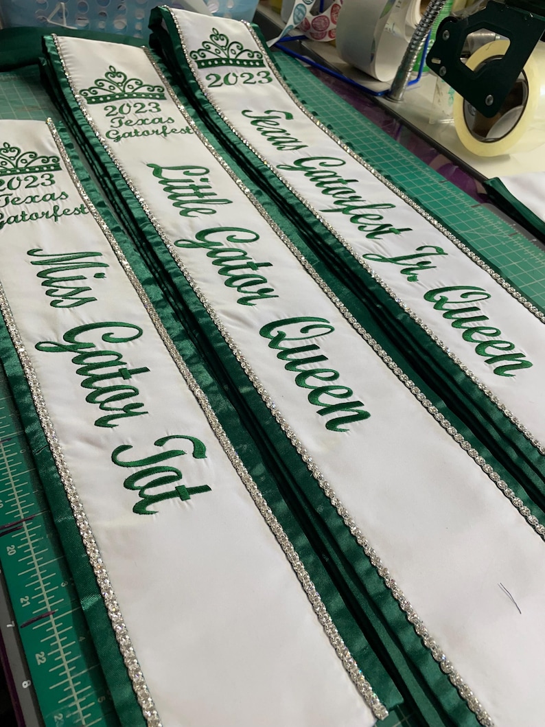 Custom Pageant Sashes With Rhinestone’s / Heavyweight Satin - Etsy