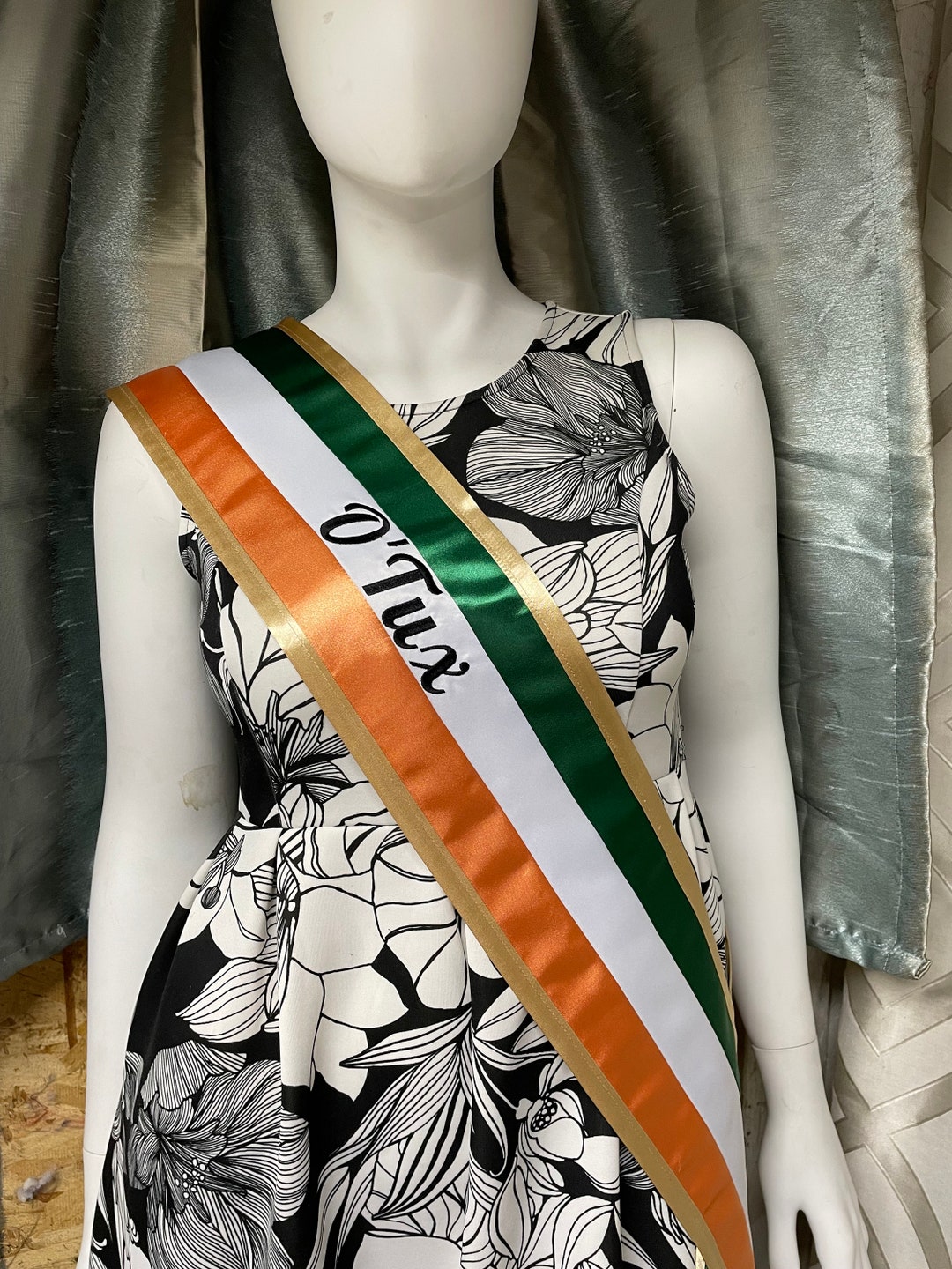 Tri Color Sash Personalized With Border & Double Satin Material - Etsy