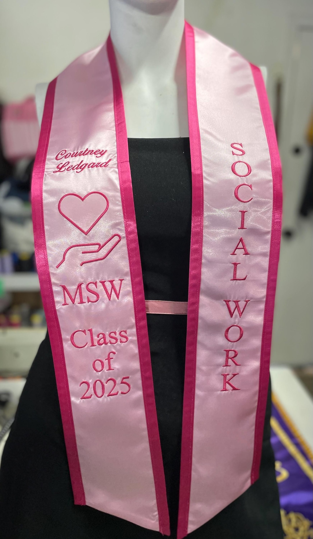 Social Work/msw Personalized Embroidered Graduation Stole - Etsy