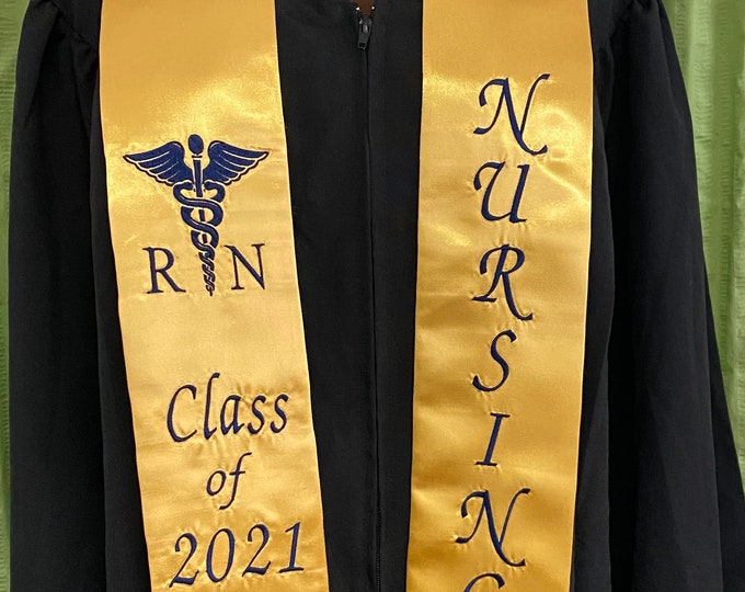 Embroidery NURSING Graduation Chiseled Stole No Border - Etsy