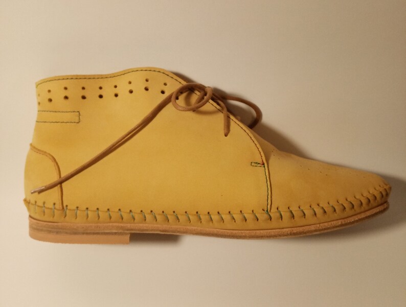 Handmade Leather Moccasin Shoe Loafer Yellow - Etsy