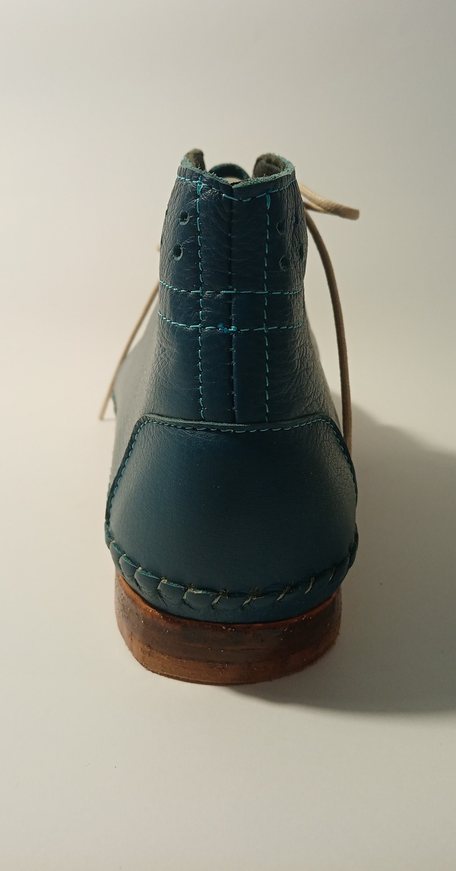 Handmade Leather Moccasin Shoe - Blue - Etsy